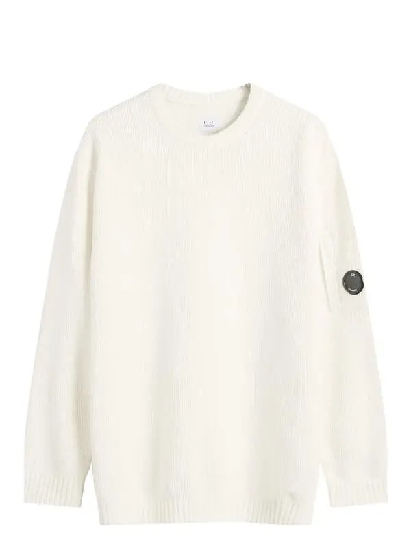 C.P. COMPANY Chenille Ribbed Knit Jumper - Gauze White