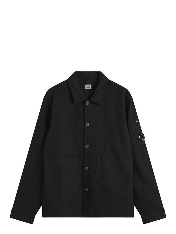 C.P. COMPANY Double Satin Lens Overshirt - Black