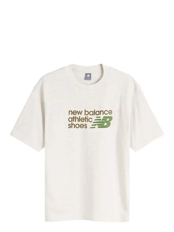 NEW BALANCE Athletics Relaxed Premium Chest Logo T-shirt - Ash Heather