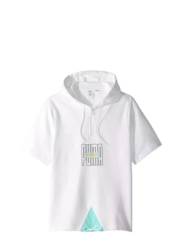 PUMA Short Sleeve Hoodie - White