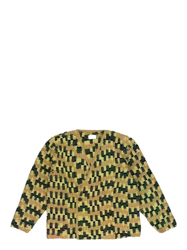 Aimé Leon Dore Double-breasted Hand-knit Cardigan - Green