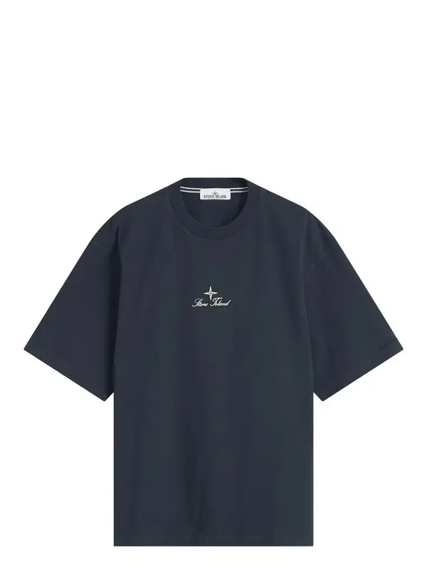 Stone Island Multiaxial Sashiro Embroidery T-shirt - Navy Blue