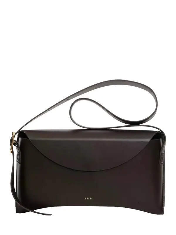 SALCE Leather Satchel With Buckle - Brown