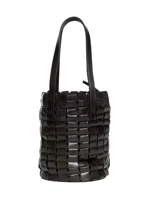 Dragon Diffusion Link Leather Bucket Bag - Black