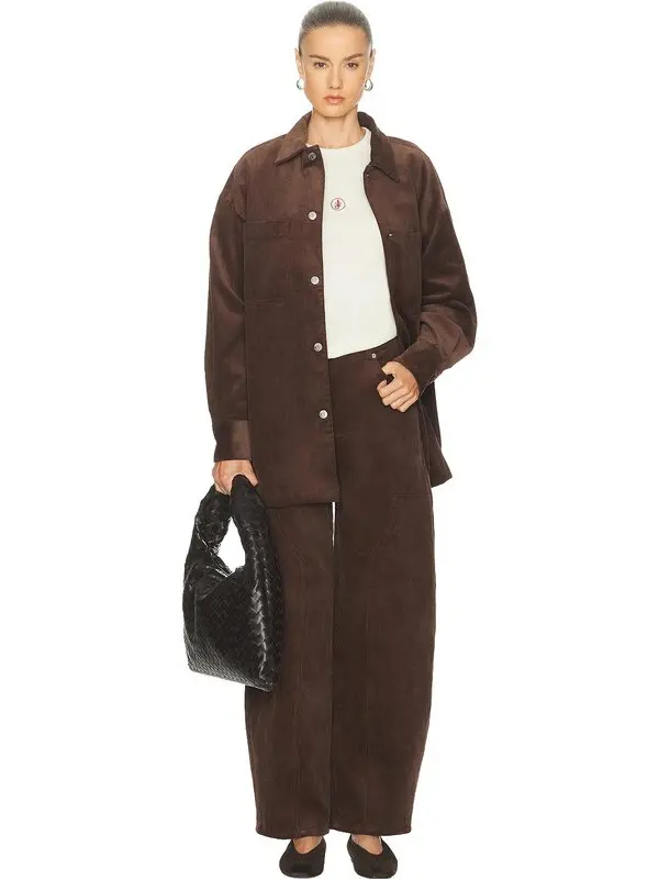 SEROYA April Corduroy Shacket - Slate Brown