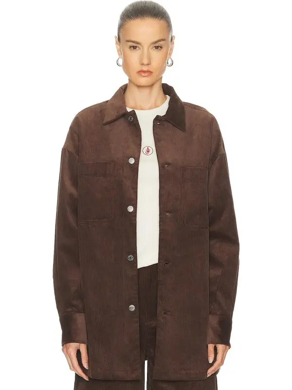 SEROYA April Corduroy Shacket - Slate Brown