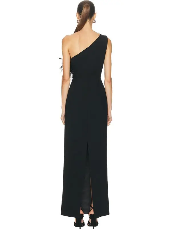 SANS FAFF Blair Feather Gown - Black