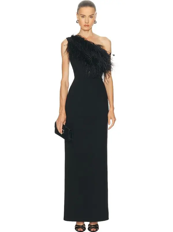 SANS FAFF Blair Feather Gown - Black
