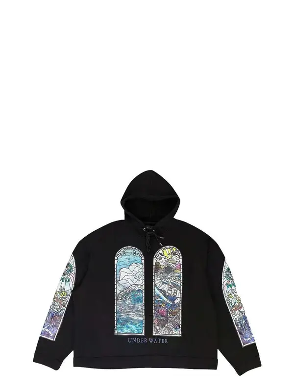 WHO DECIDES WAR BY EV BRAVADO Graphic-print Hoodie - Black