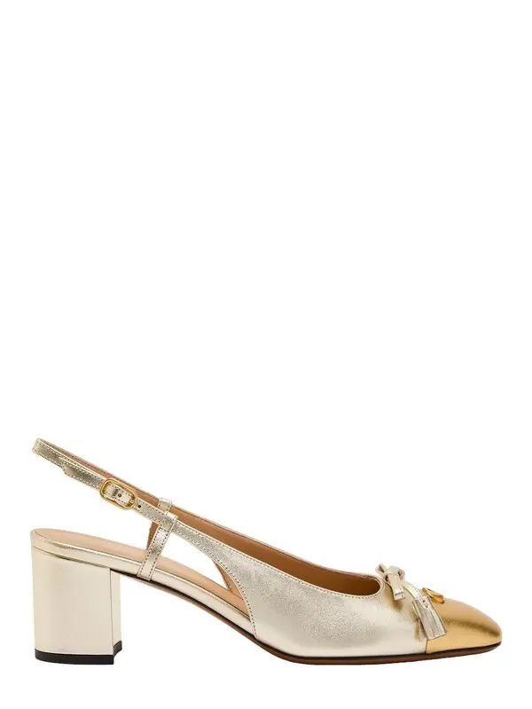 Valentino Garavani Valet Du Roi 60 Metallic Leather Slingback Pumps - Gold