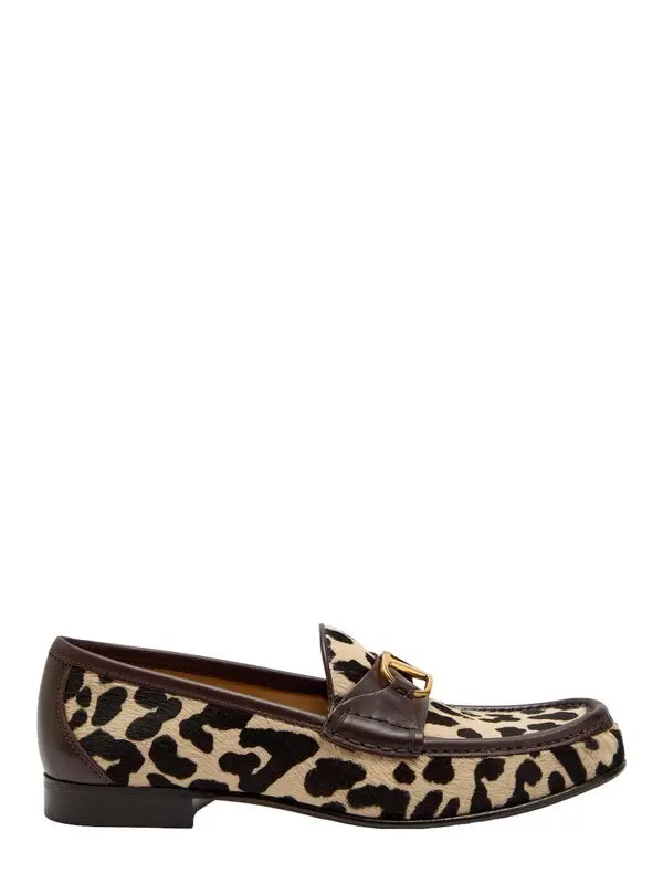 Valentino Garavani Vlogo Print Calf-hair Loafers - Leopard