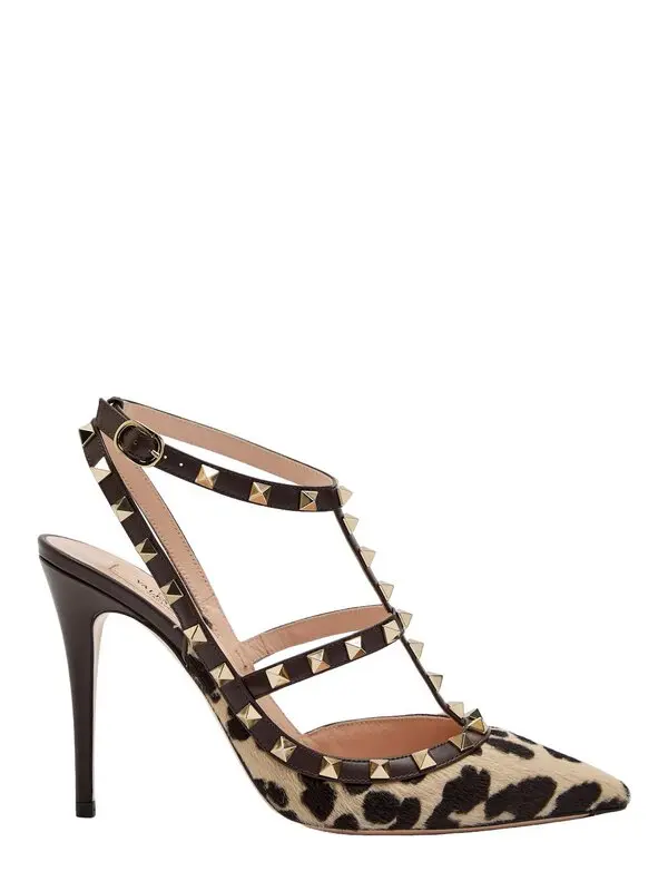 Valentino Garavani Rockstud Calf-hair And Leather Pumps - Leopard