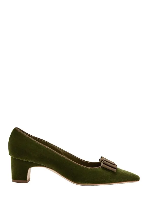 Manolo Blahnik Reador 50 Velvet Pumps - Dark Green