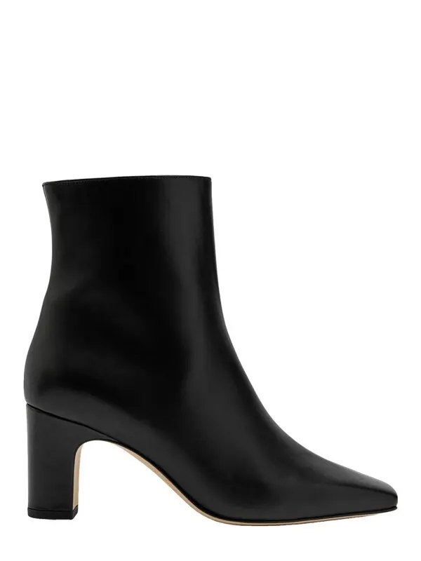 Manolo Blahnik Ofaralo 70 Leather Ankle Boots - Black
