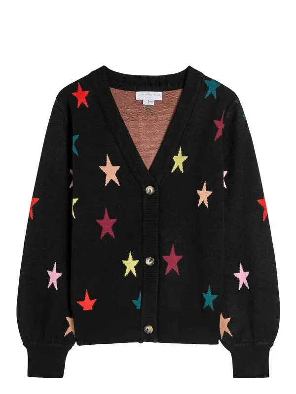 NEVER FULLY DRESSED Star Knit Cardigan - Black