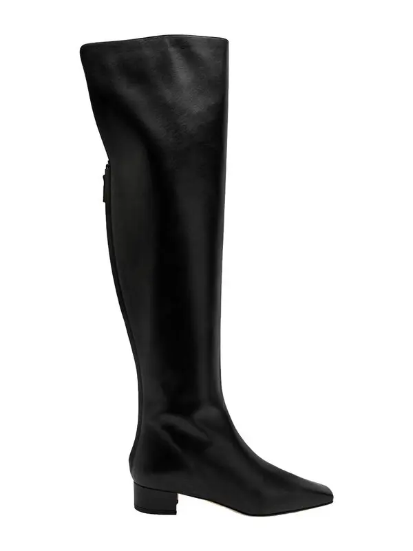 Manolo Blahnik Leather Over-the-knee Boots - Black