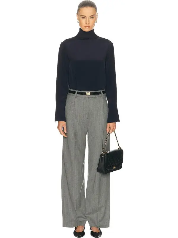 Renggli Silk Turtleneck Top - Midnight