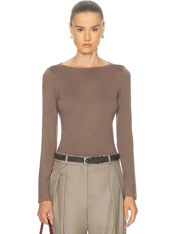 Renggli Long Sleeve Boatneck Tee - Clay