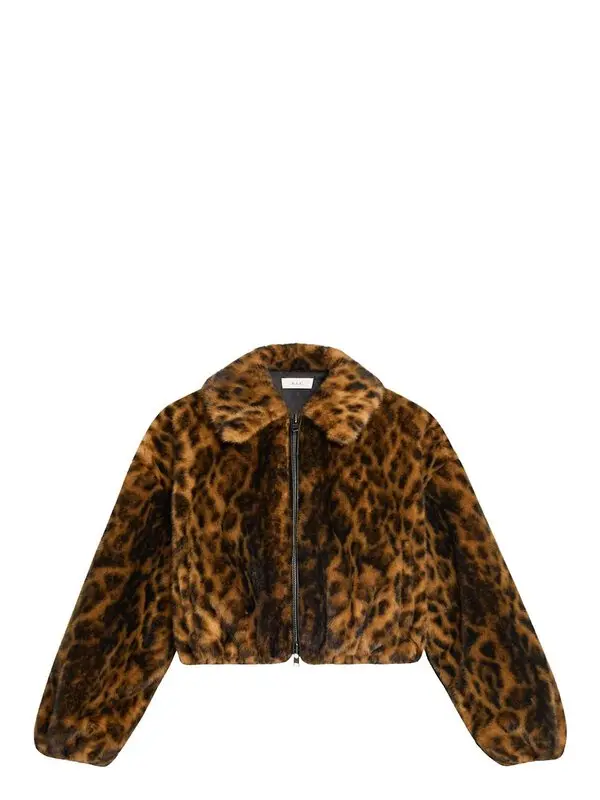 A.L.C. Esme Leopard Faux Fur Jacket - Brown Multi