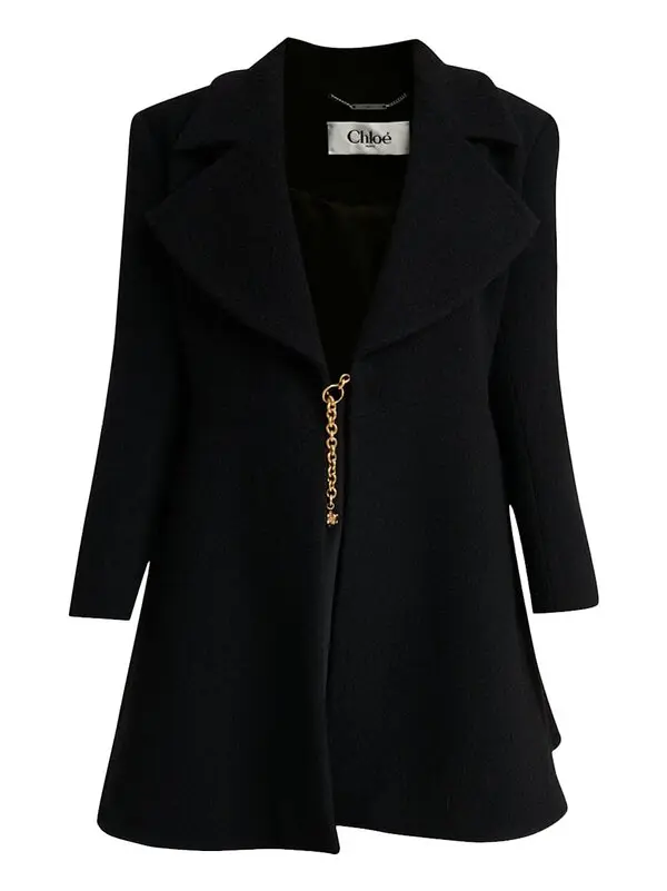 Chloé Boucle Wool-blend Coat - Black