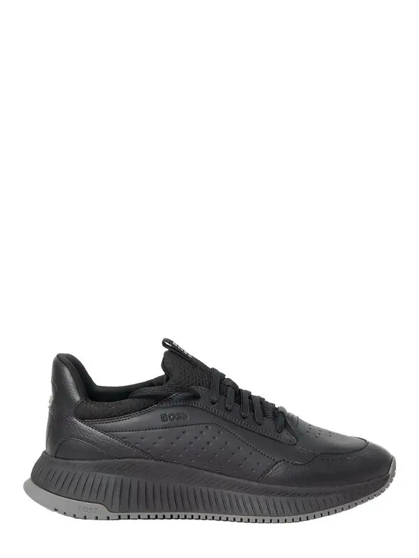 BOSS Perforated Lace-up Sneakers - Black