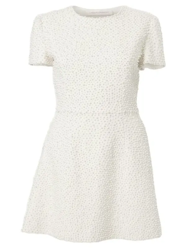 Carolina Herrera Pearly Embellished Mini Dress - Ivory