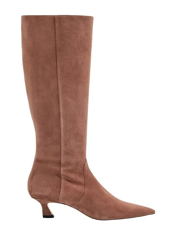 STUART WEITZMAN 50mm Vinnie Knee-high Suede Boots - Taupe