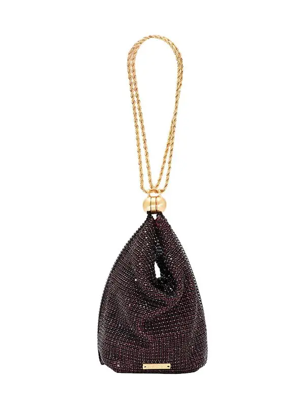 Cult Gaia Rue Glass Crystal Wristlet Bag - Chianti