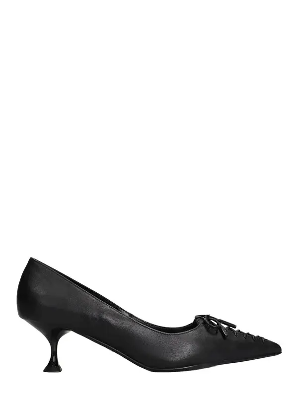Lola Cruz 55mm Navari Lace-up Pumps - Black