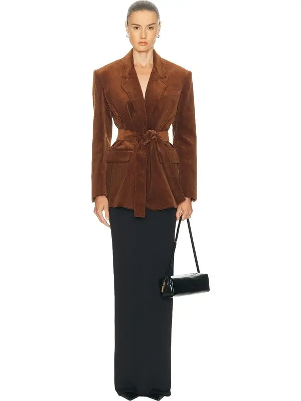 Monse Deconstructed Lapel Tailored Jacket - Brown