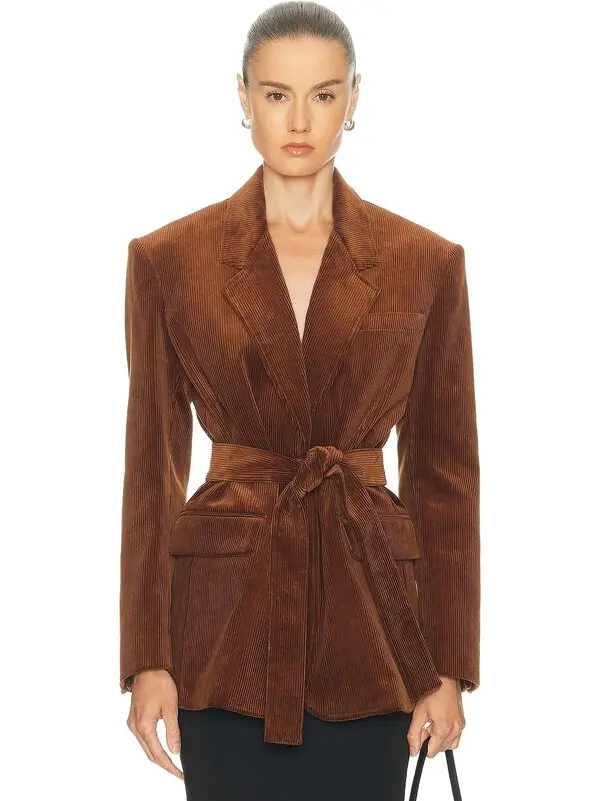 Monse Deconstructed Lapel Tailored Jacket - Brown