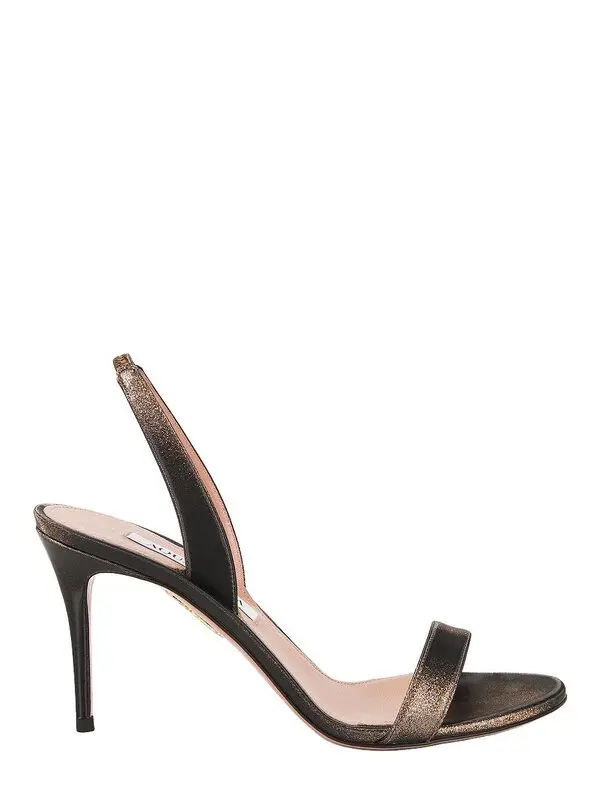 AQUAZZURA So Nude 85 Sandal - Cacao & Gold