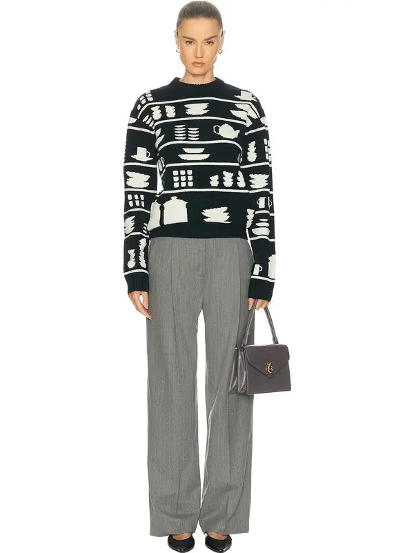 JW Anderson Crockery Jacquard Jumper - Black & White