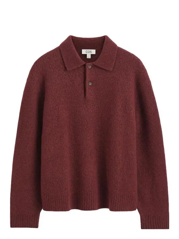 Cos Brushed-wool Polo Shirt - Red