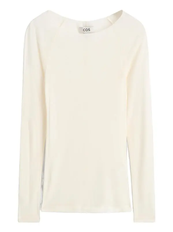 Cos Silk Long-sleeved Top - White