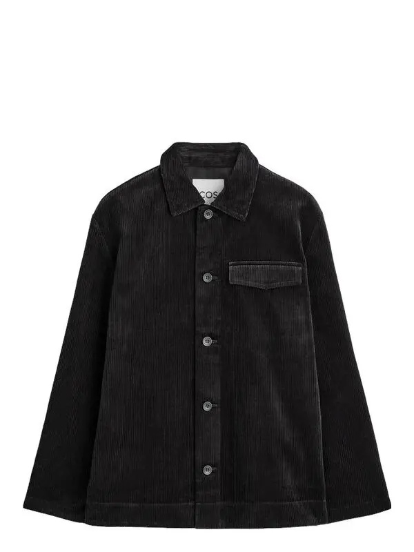Cos Cotton-corduroy Overshirt - Black