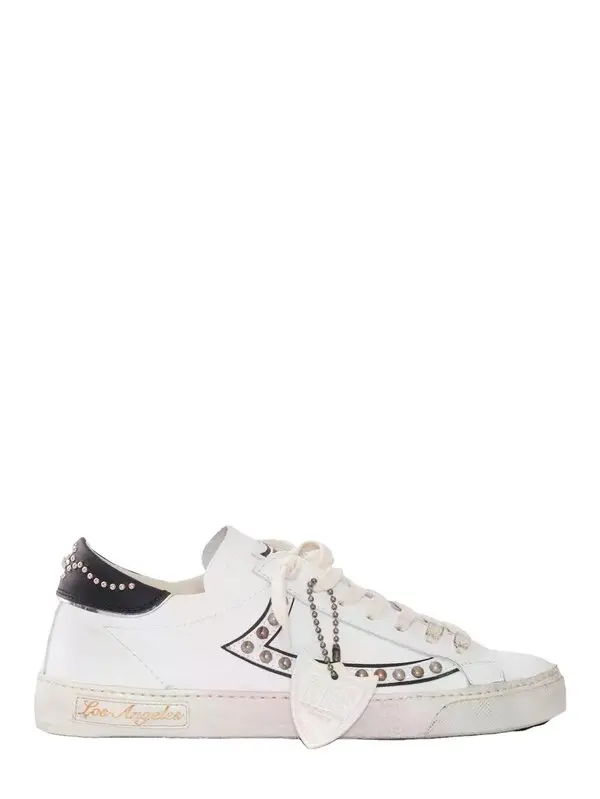 HTC LOS ANGELES Studded Leather Sneakers - White