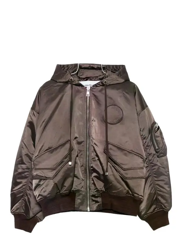 ÉTUDES STUDIO Logo-appliqué Hooded Jacket - Brown