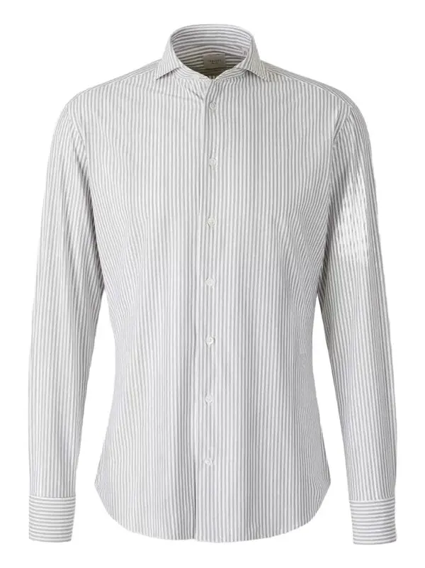 TRAIANO MILANO Striped Buttoned Shirt - White