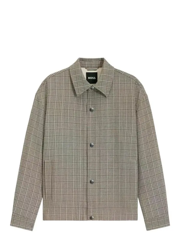 BOSS Craig Checked-pattern Buttoned Jacket - Neutrals