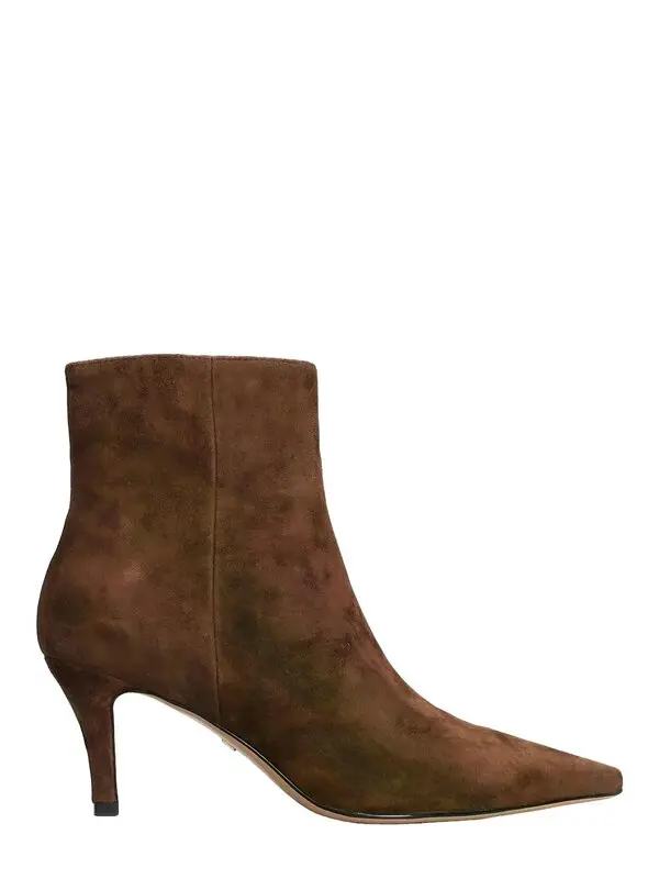 Lola Cruz 70mm Luzia Pointed Zip Boots - Brown