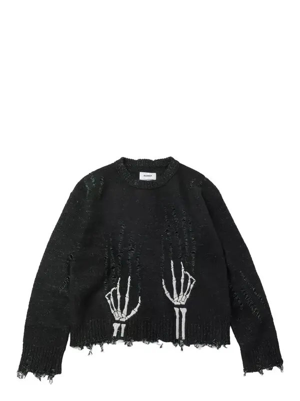 DOUBLET Skeleton Distressed Sweater - Black