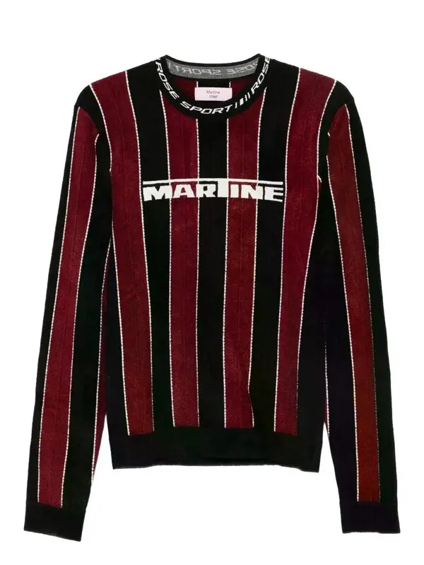 Martine Rose Striped Logo-print Sweater - Black