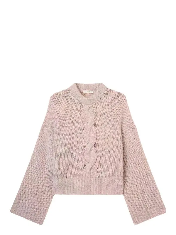 Fedeli Cable-knit Crew-neck Sweater - Pink