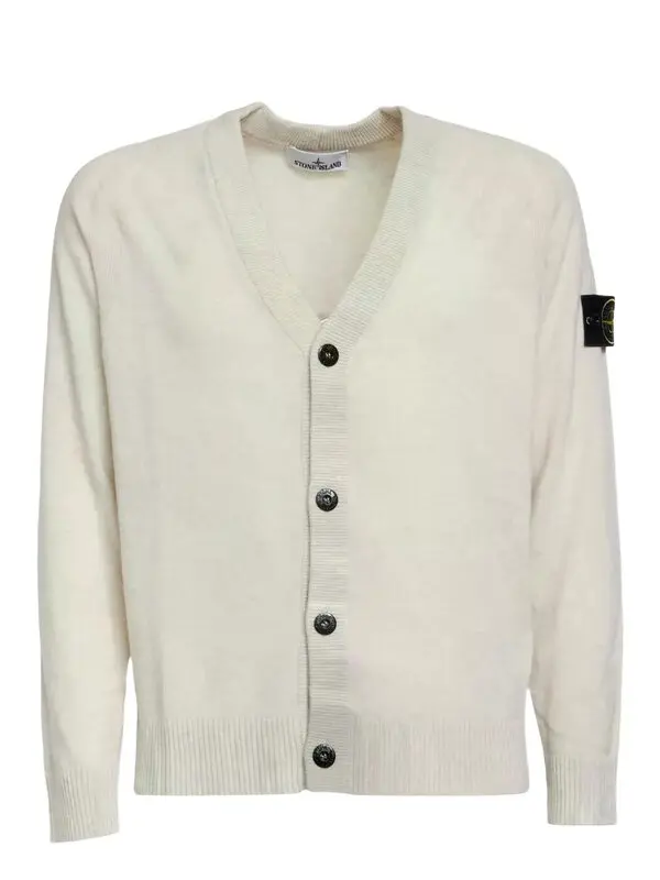 Stone Island Button-fastening V-neck Cardigan - White