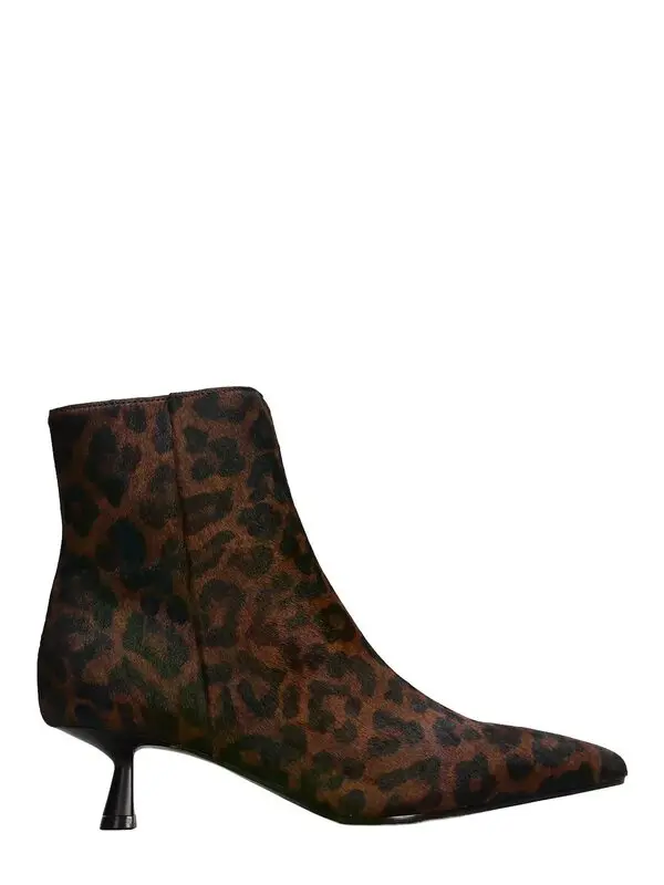 BIBI LOU 45mm Animal Print Heel Boots - Brown