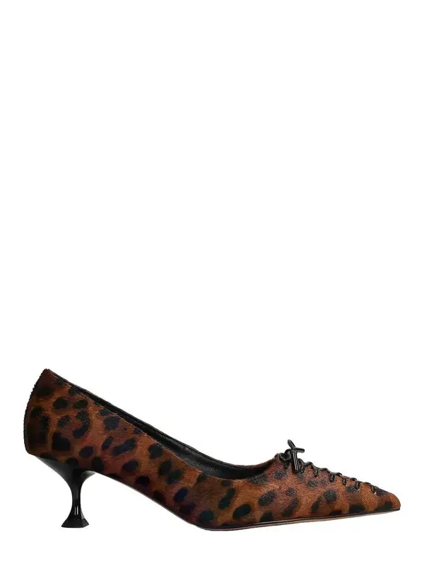 Lola Cruz 55mm Navari Lace-up Pumps - Brown