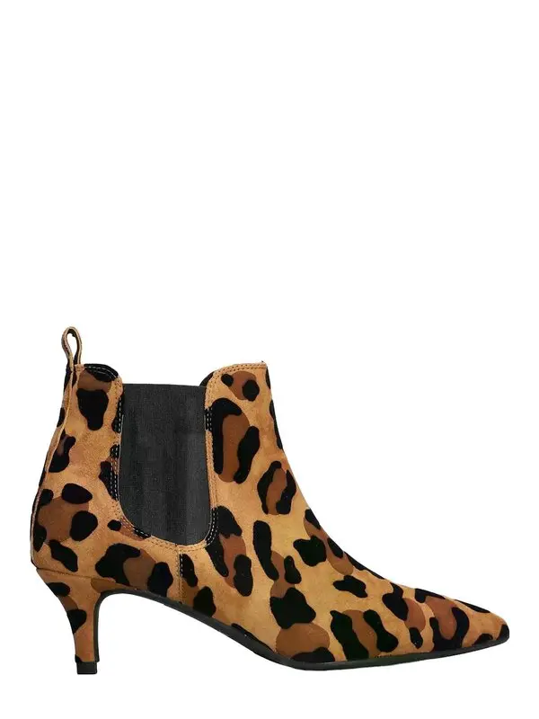 CARMENS Animal-print Kitten Heel Boots - Brown