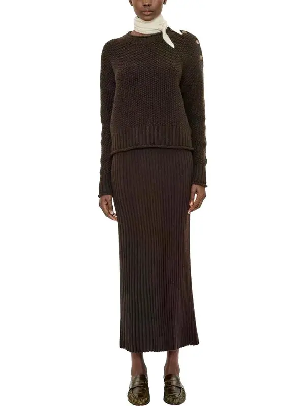 Arch4 Button-embellished Cashmere Jumper - Brown