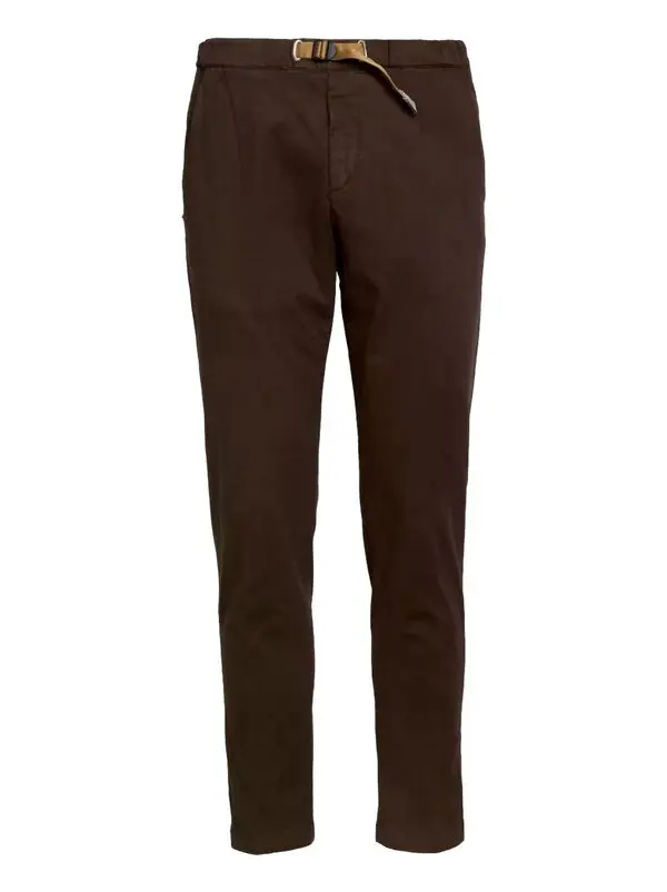 WHITE SAND Cotton Tapered Trousers - Brown